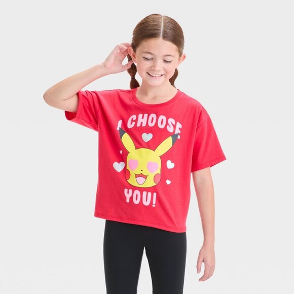 Pokemon | Shirts & Tops | New Girls Pikachu I Choose You Short Sleeve ...